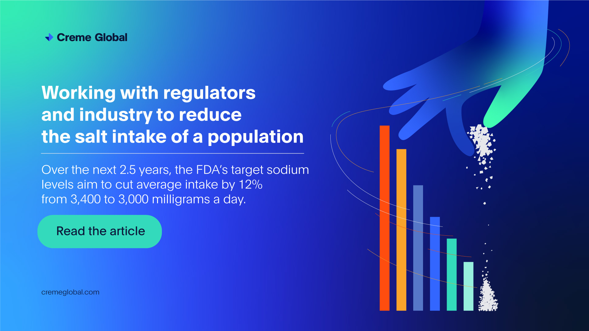 Reducing the salt intake of a population - Creme Global